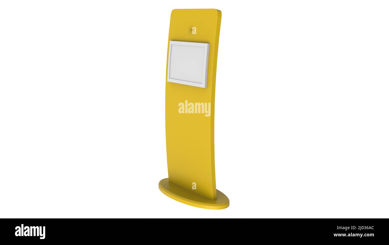 billboard set yellow for advertising information 3d illustration ...