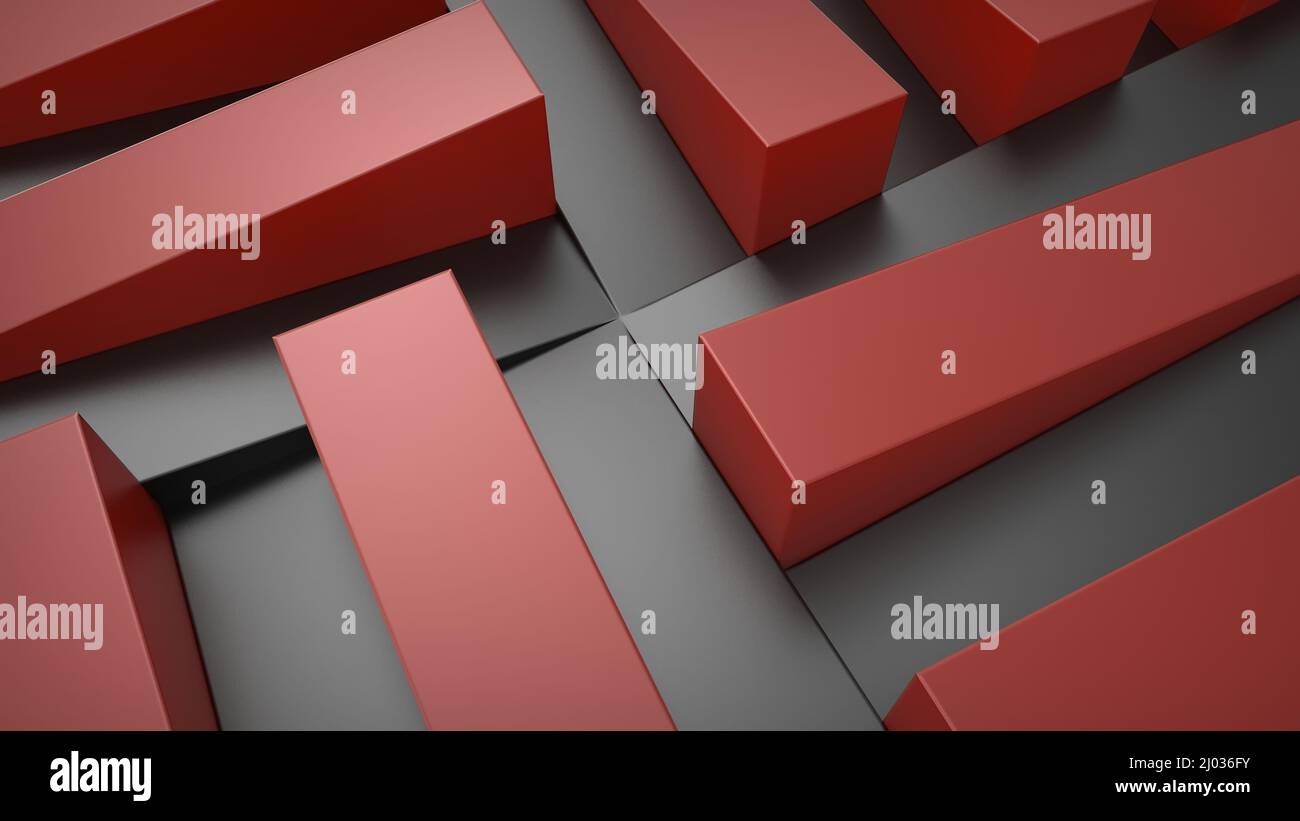 concept red black design rectangular frames 3d illustration renderings ...