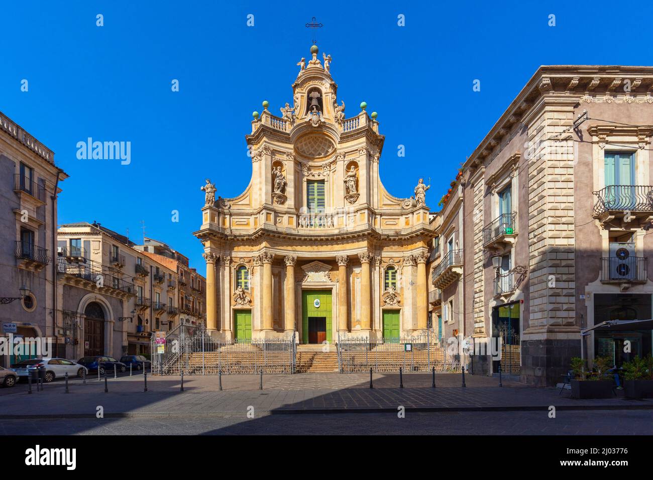 The Basilica della Collegiata church, Catania, Sicily, Italy, Europe ...