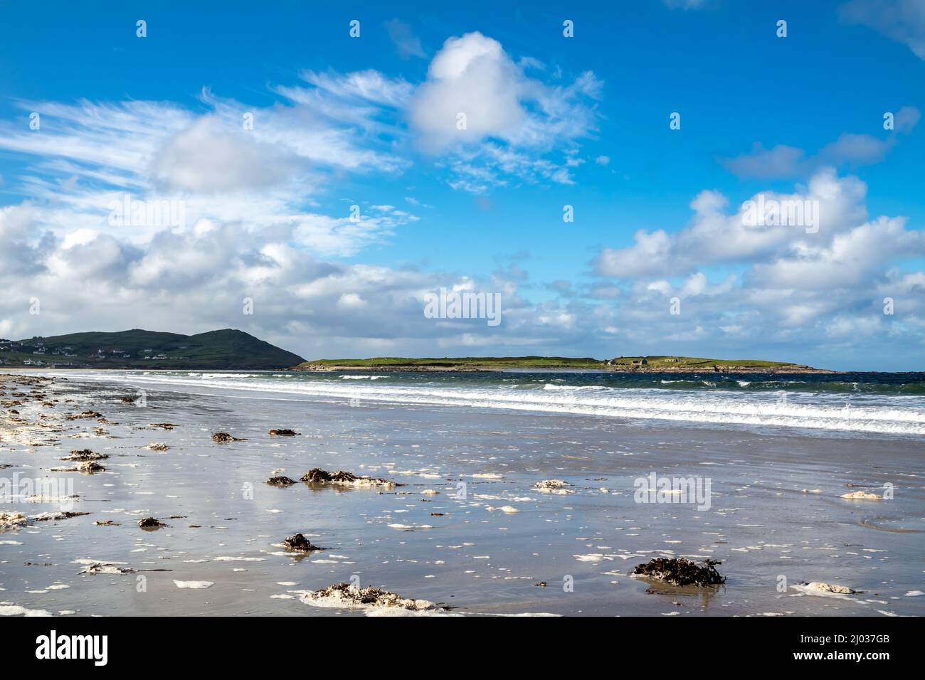 The island of Inishkeel in County Donegal, Ireland, seen from Narin ...