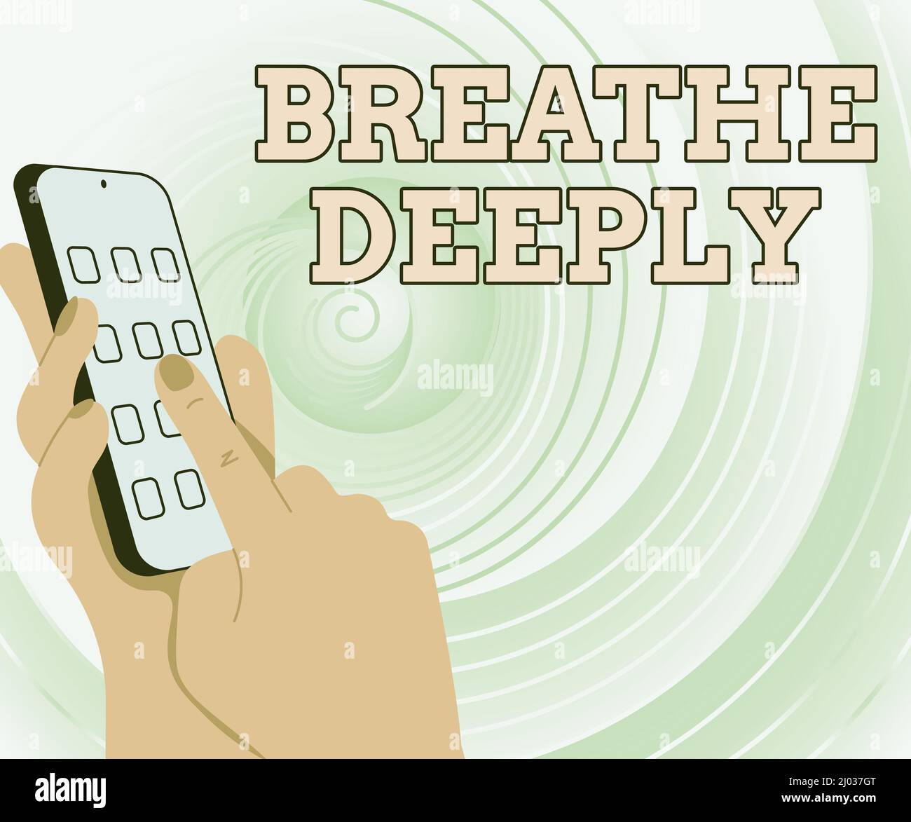 Hand writing sign Breathe Deeply. Business showcase to take a large ...