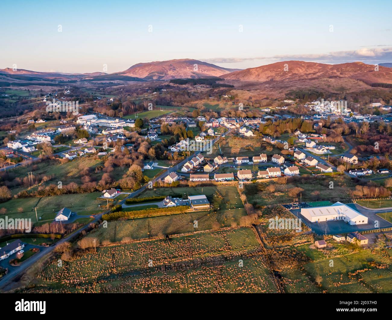 Aerial view of Glenties in County Donegal, Ireland Stock Photo - Alamy