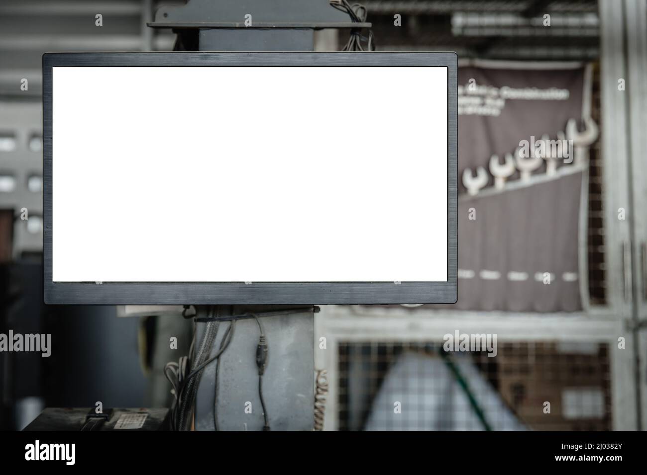 Blank computer screen monitor for advertising information billboard in ...