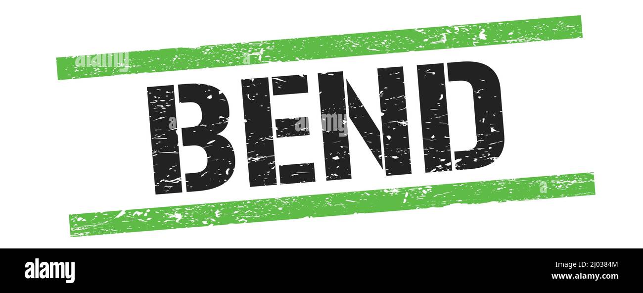 BEND text on black green grungy lines stamp sign Stock Photo - Alamy