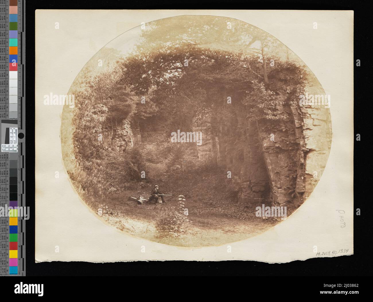Landscape & Hunter. J. D. Llewelyn (England, 1810-1882). England, circa ...