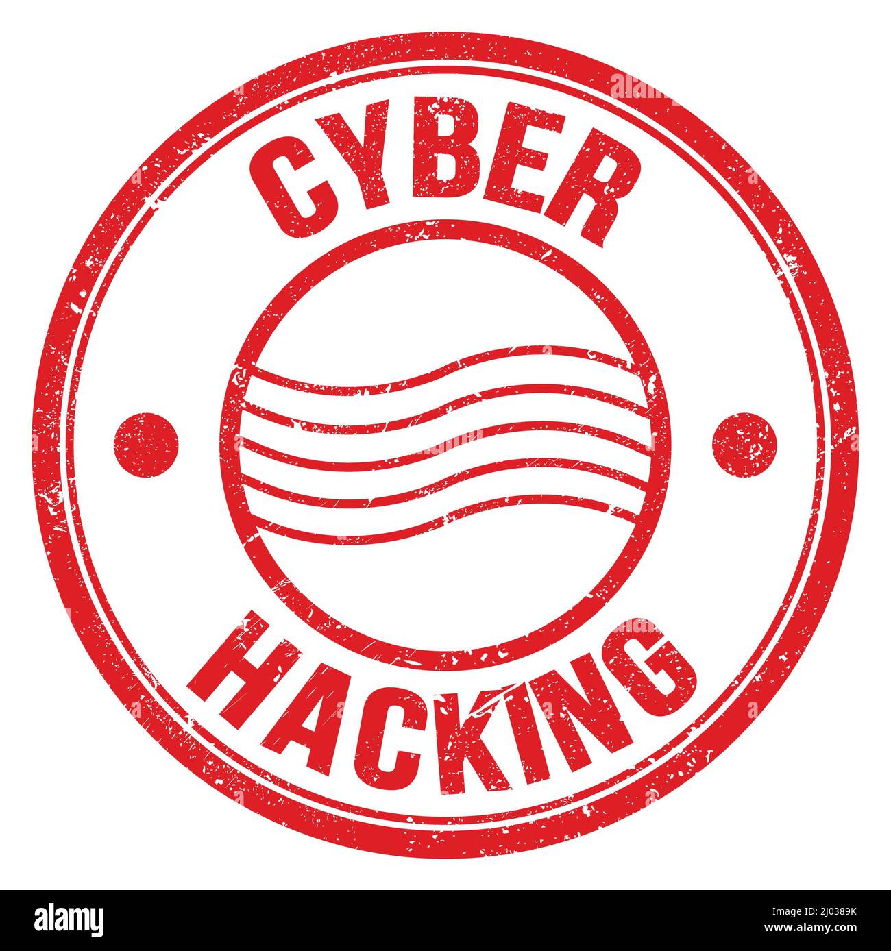 CYBER HACKING text written on red round postal stamp sign Stock Photo ...