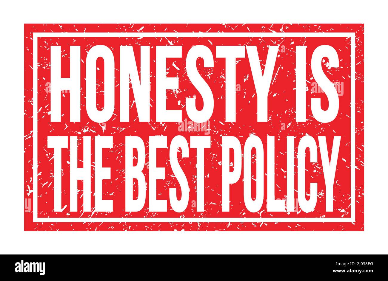 HONESTY IS THE BEST POLICY, words written on red rectangle stamp sign ...