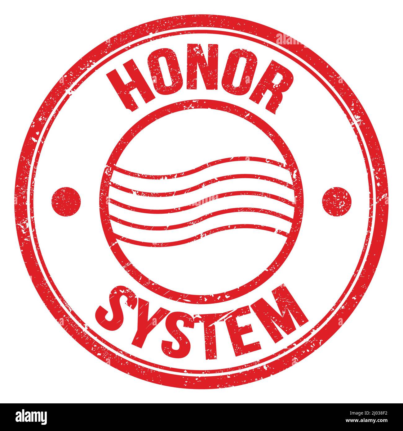 HONOR SYSTEM text written on red round postal stamp sign Stock Photo ...