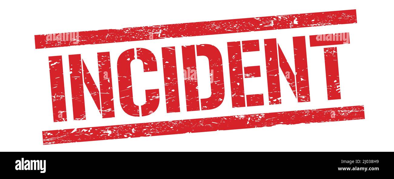 INCIDENT text on red grungy rectangle stamp sign Stock Photo - Alamy