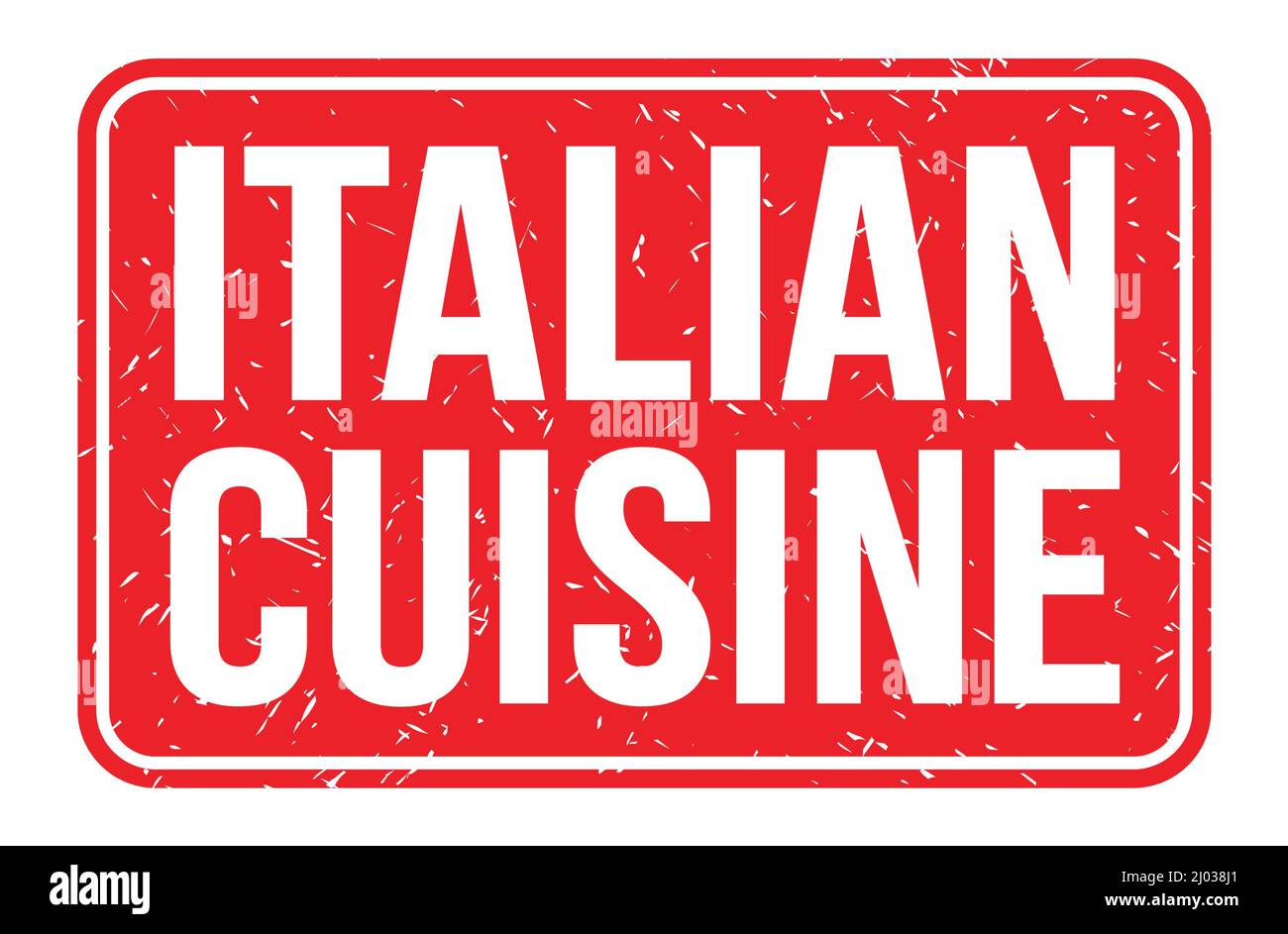 ITALIAN CUISINE, words written on red rectangle stamp sign Stock Photo ...