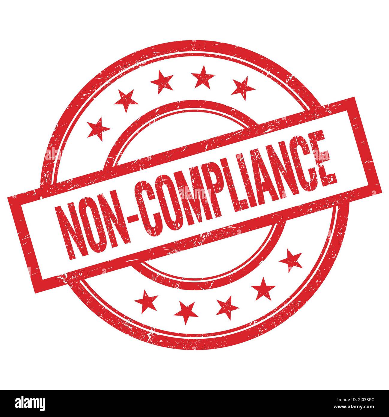 NON-COMPLIANCE text written on red round vintage rubber stamp Stock ...