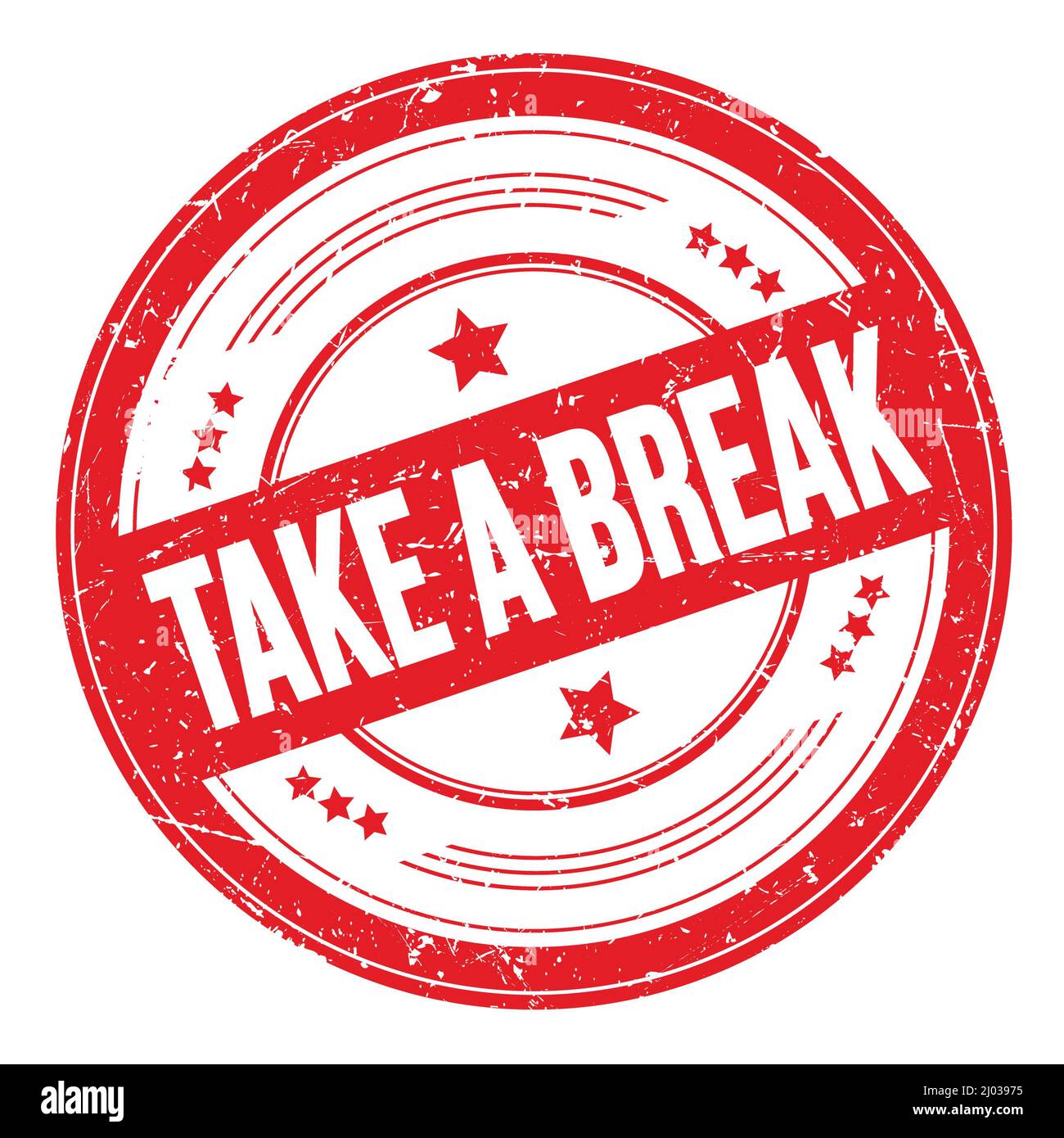 TAKE A BREAK text on red round grungy texture stamp Stock Photo - Alamy
