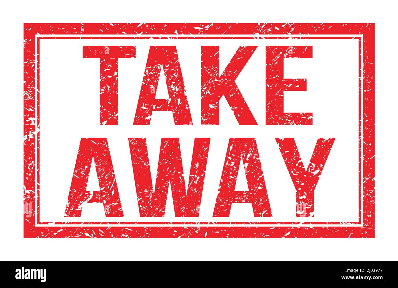 TAKE AWAY, words written on red rectangle stamp sign Stock Photo - Alamy