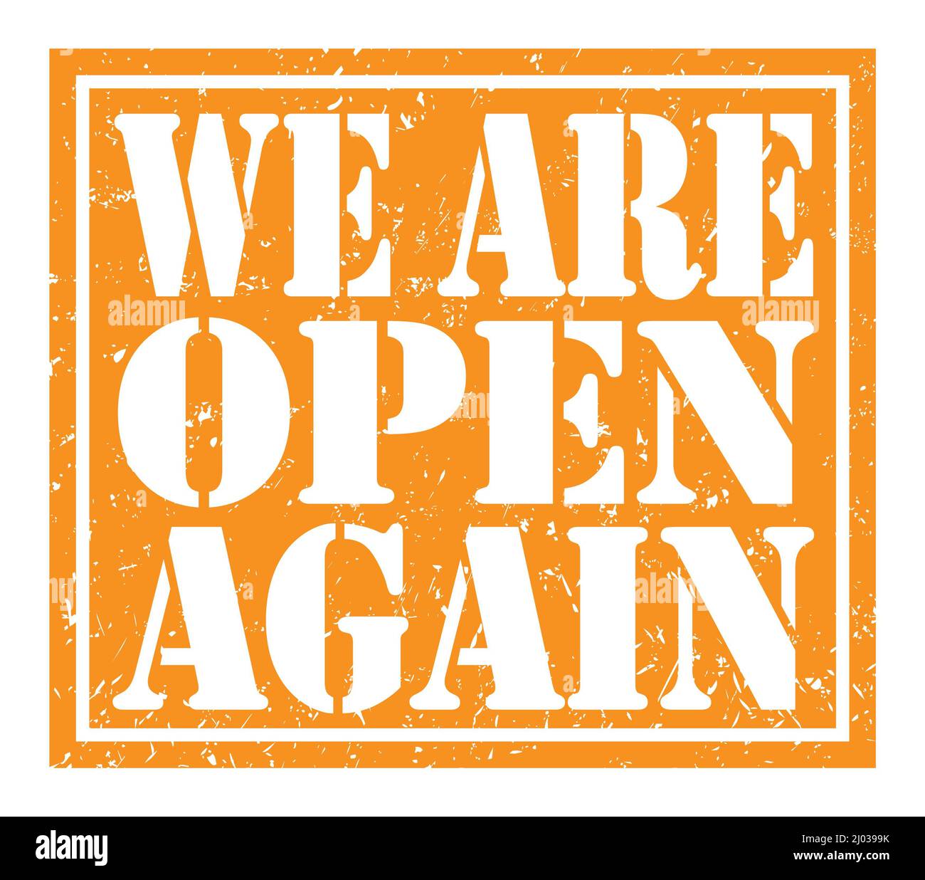 Were open again stamp hi-res stock photography and images - Alamy