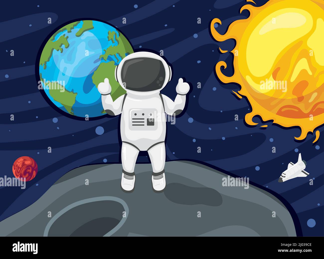 astronaut walking in the space scene Stock Vector Image & Art - Alamy