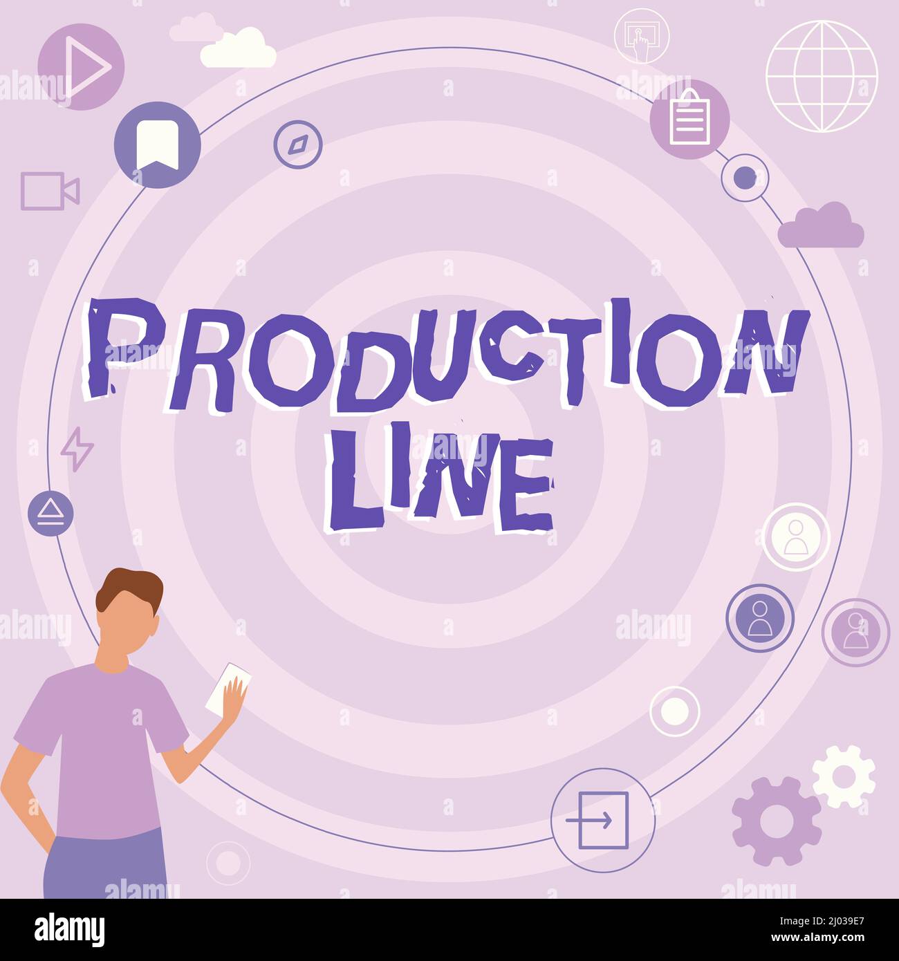 Conceptual display Production Line. Concept meaning set of sequential ...