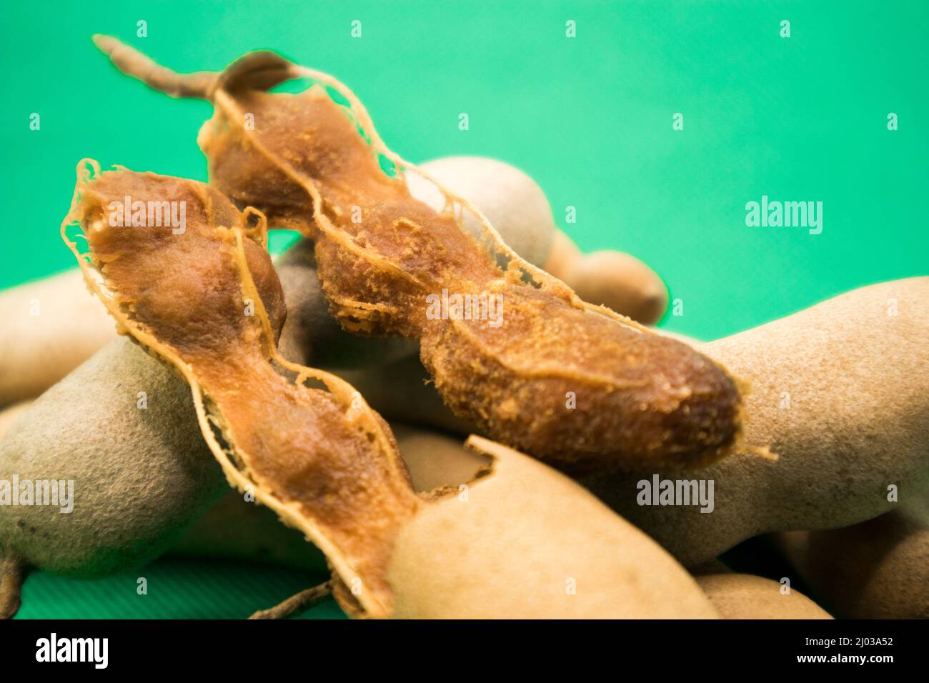 Tamarind in a green background Stock Photo - Alamy