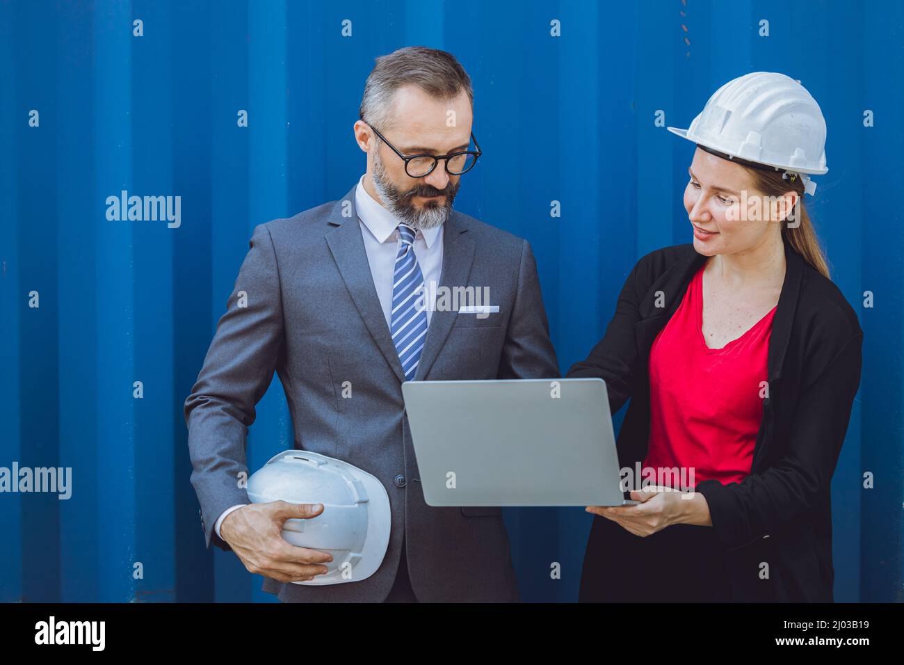 Businessman work in engineering industry investor relationship with ...