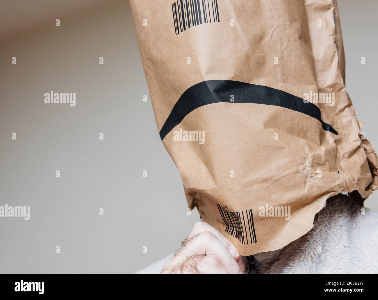 Paris, France - Dec 4, 2021: Male head with Amazon cardboard package on ...