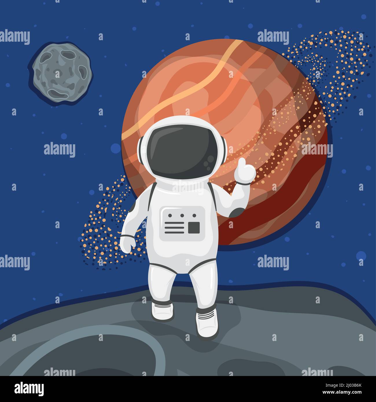spaceman walking in the space scene Stock Vector Image & Art - Alamy