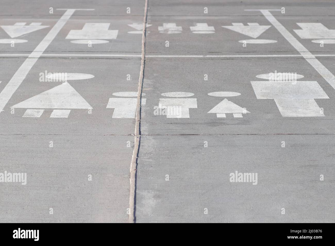 Parking lines in the parking lot for a large family. Parking with a ...