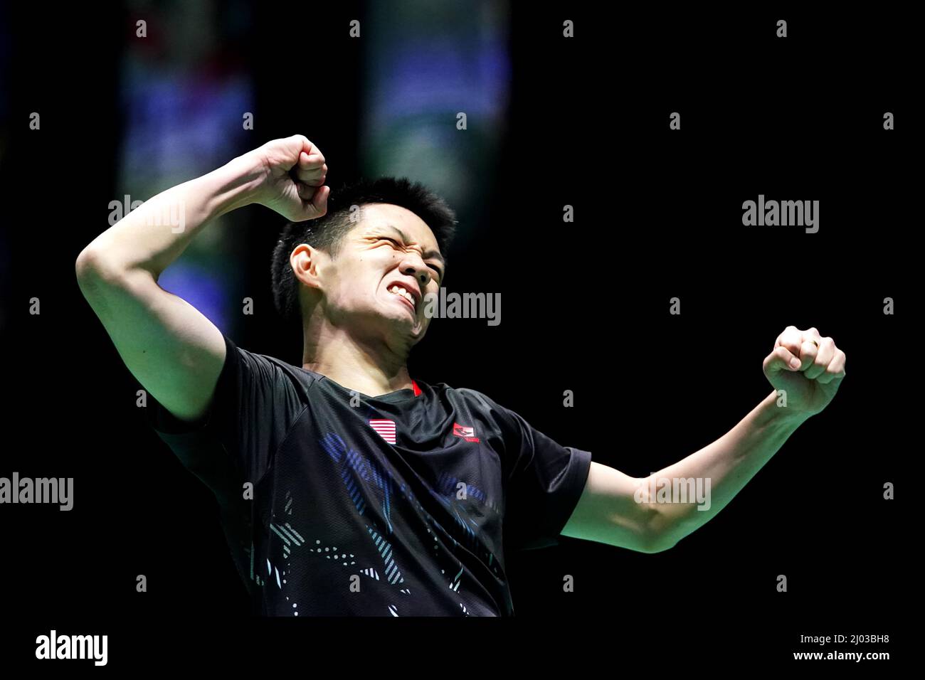 Malaysia's Liew Daren celebrates victory over France's Toma Junior ...