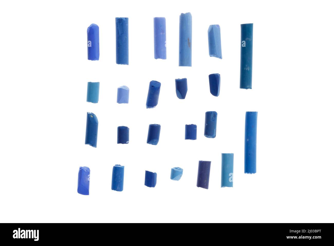 blue crayons for drawing isolated on white background. High quality ...