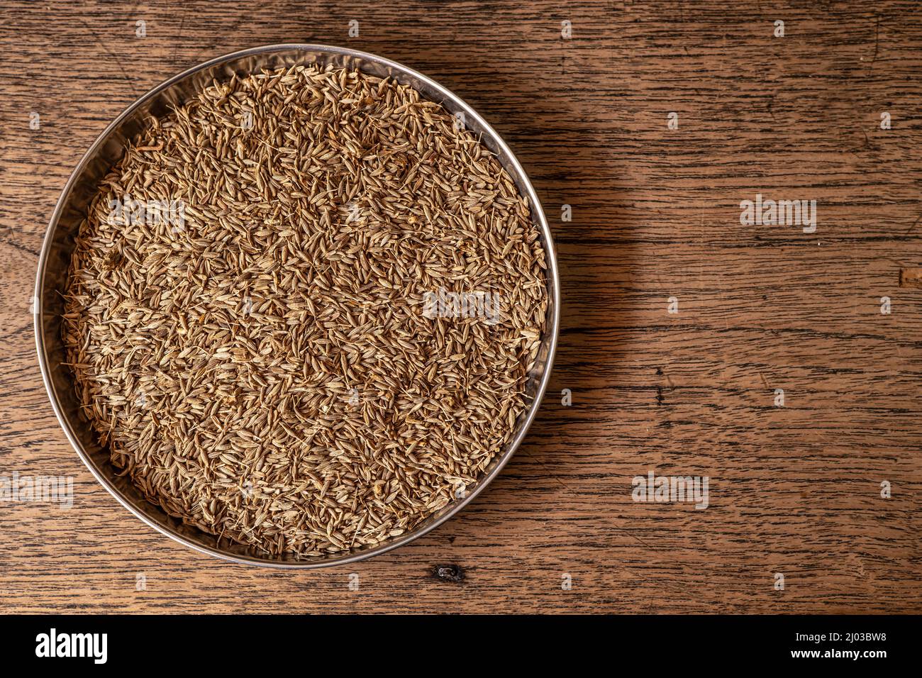 Cumin seed dry from tree basil indian food aroma isolated on wood ...