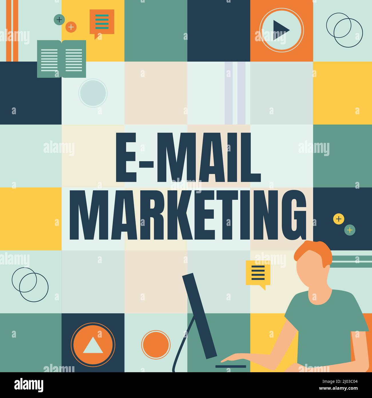 Hand writing sign Email Marketing. Internet Concept Sending a ...