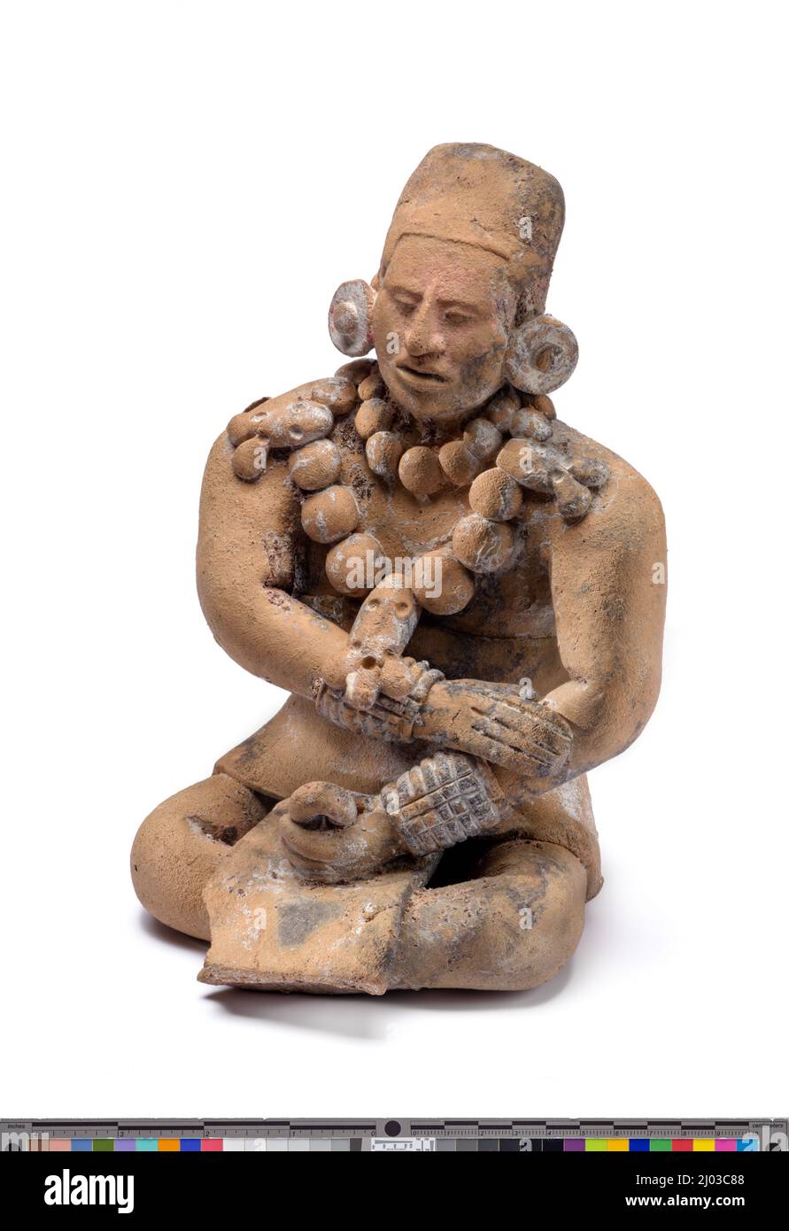 Figurine Whistle of a Seated Male, Possibly a Ruler. Northern Guatemala ...