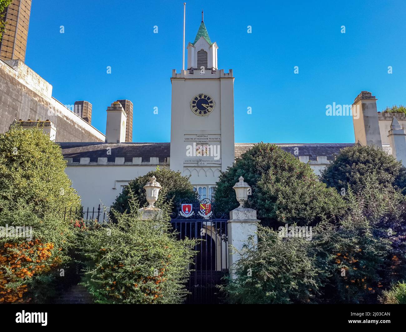 Scenic view of the Trinity Hospital in Greenwich, London Stock Photo ...