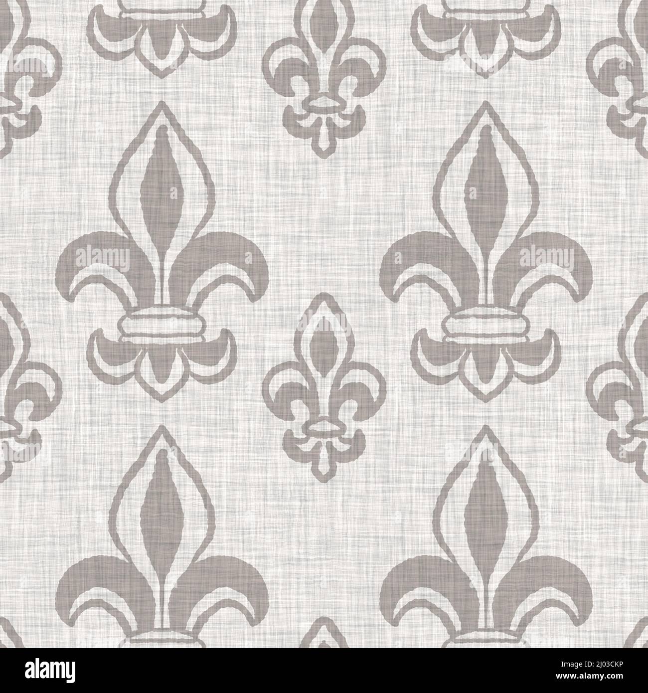 French fleur de lis royal lily seamless pattern. Farmhouse cottage ...