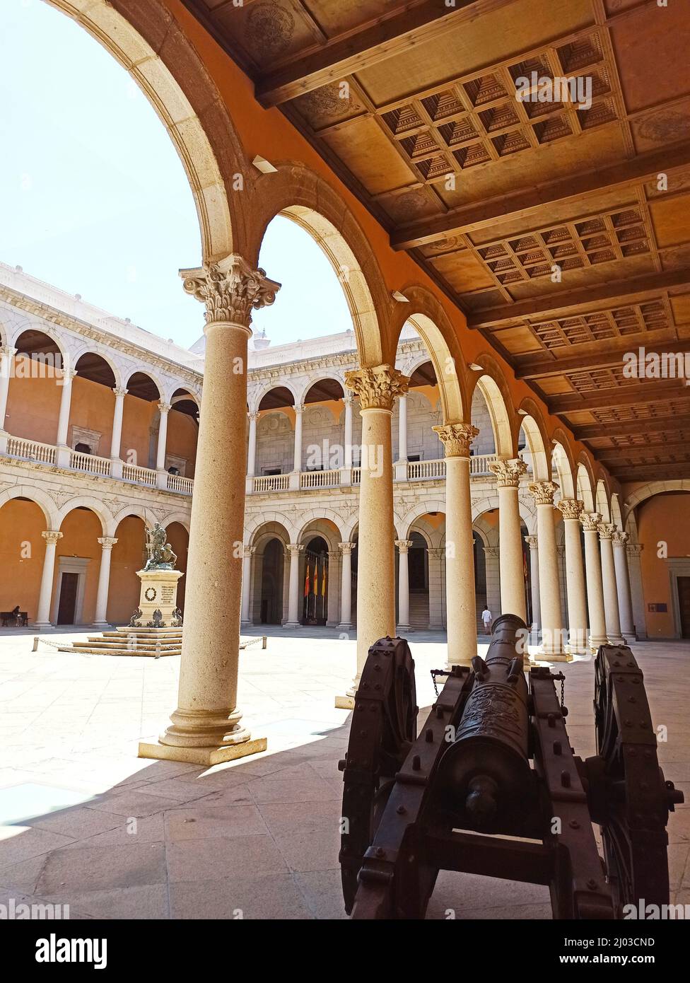 Vertical shot of the inside yard of Palace of the Dukes of Alba in ...