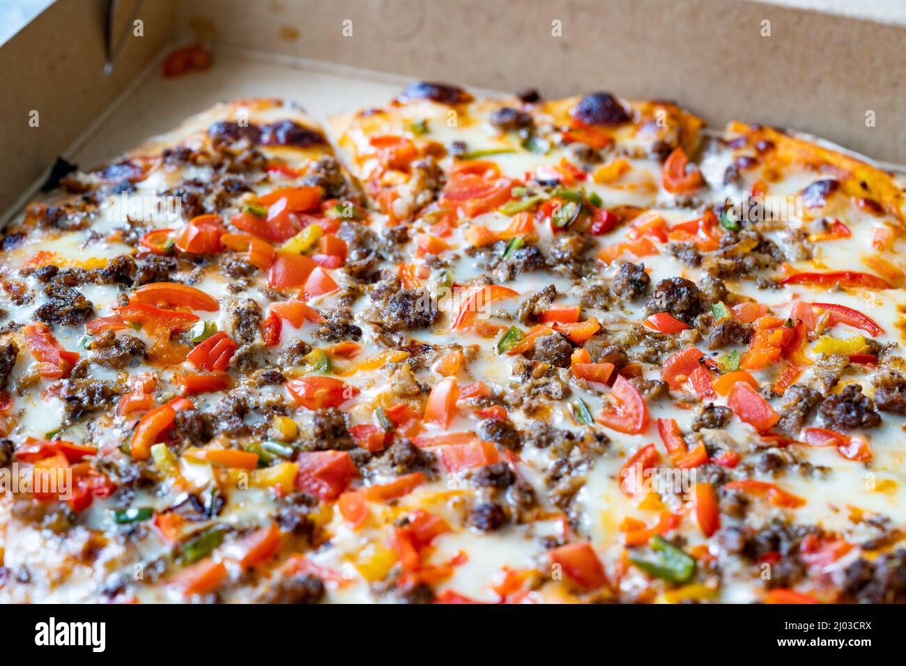 Turkish Kokorec Pizza. Ready to Deliver in Pizza Box. Traditional Food ...