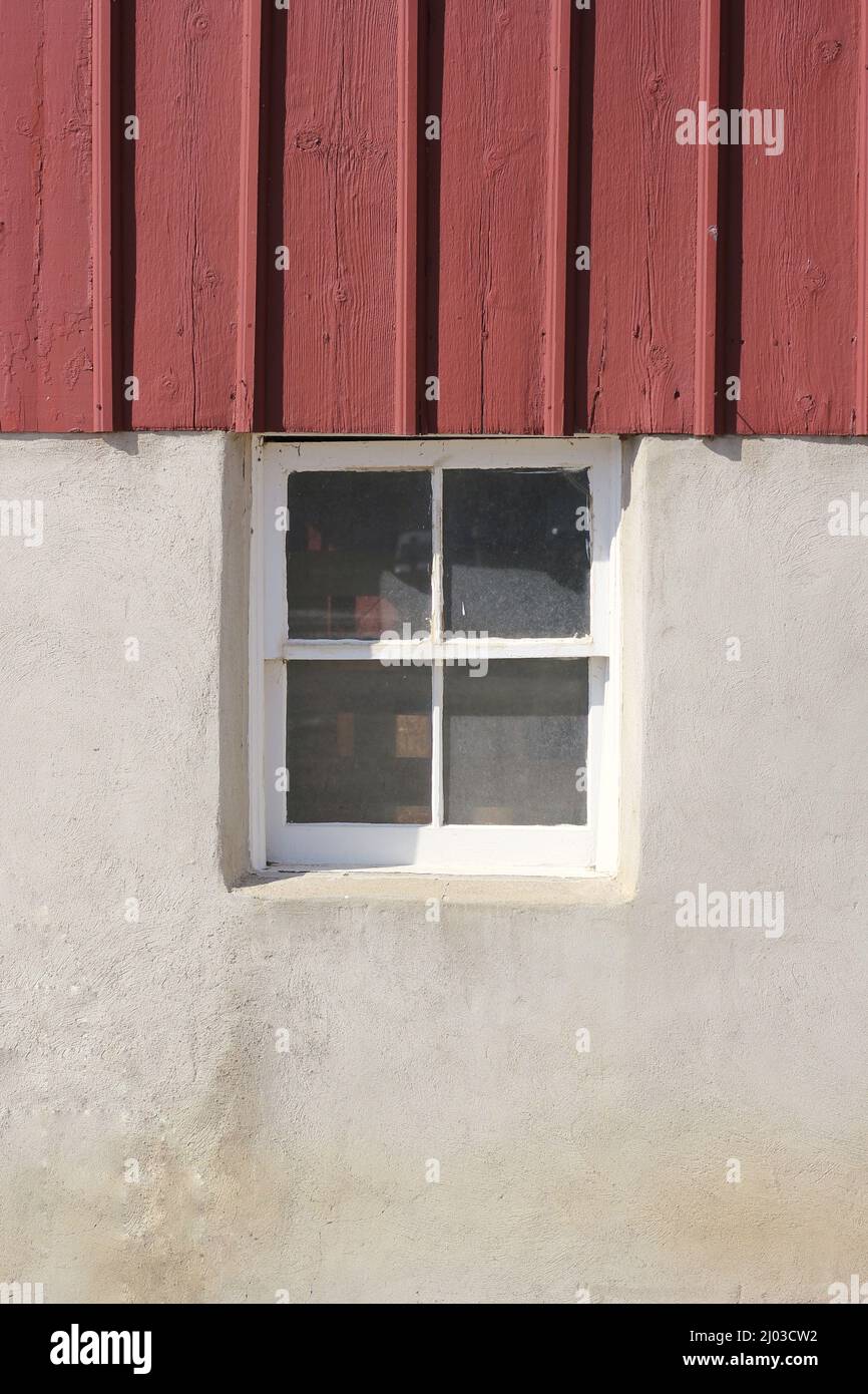 Minimalist view of a two by two old farm window on a barn Stock Photo ...