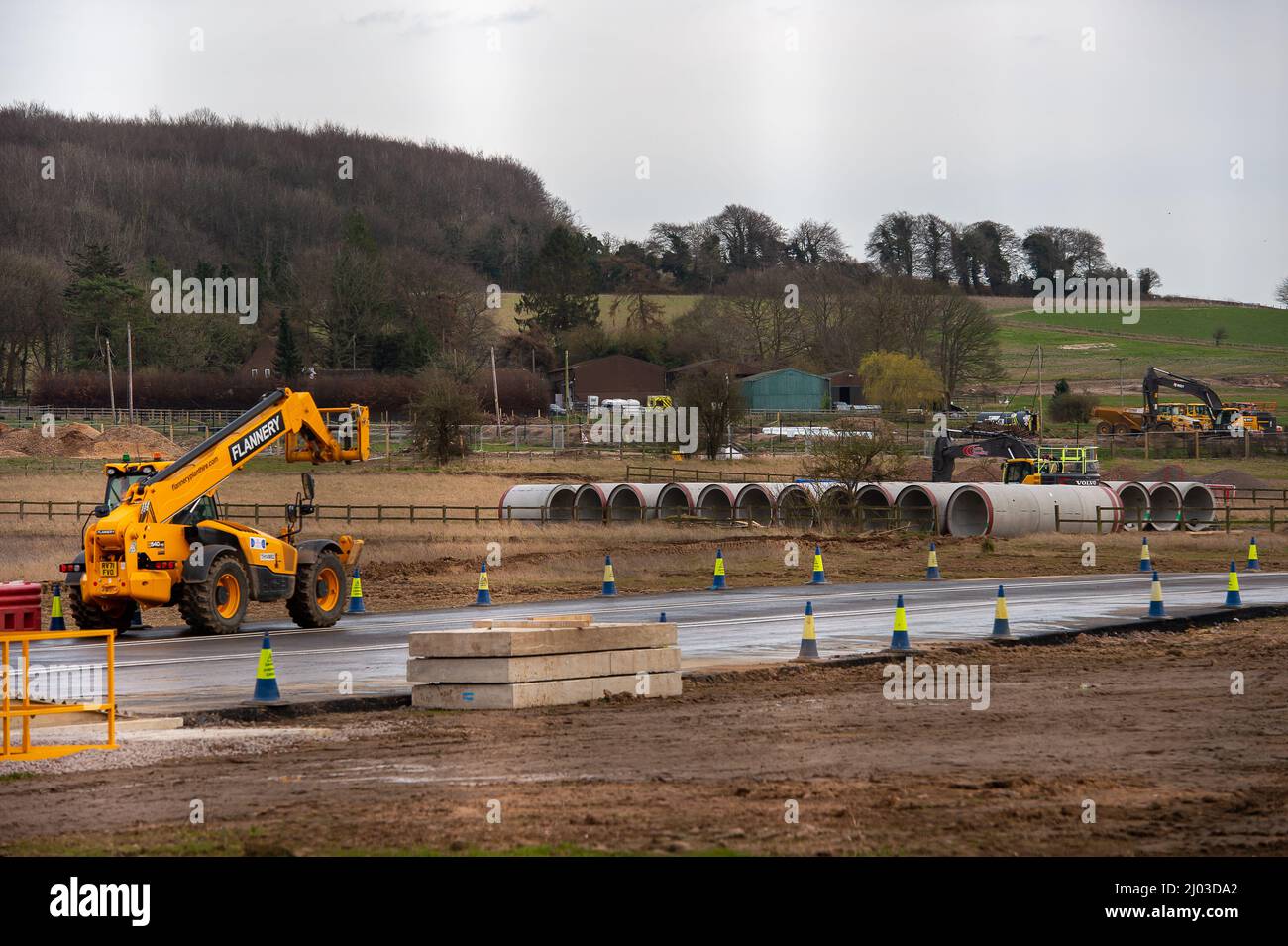 Wendover, Buckinghamshire, UK. 15th March, 2022. Construction work by ...