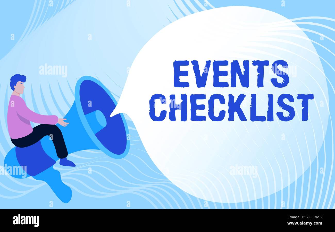 Hand Writing Sign Events Checklist Word Written On Invaluable Tool For Successfully Managing