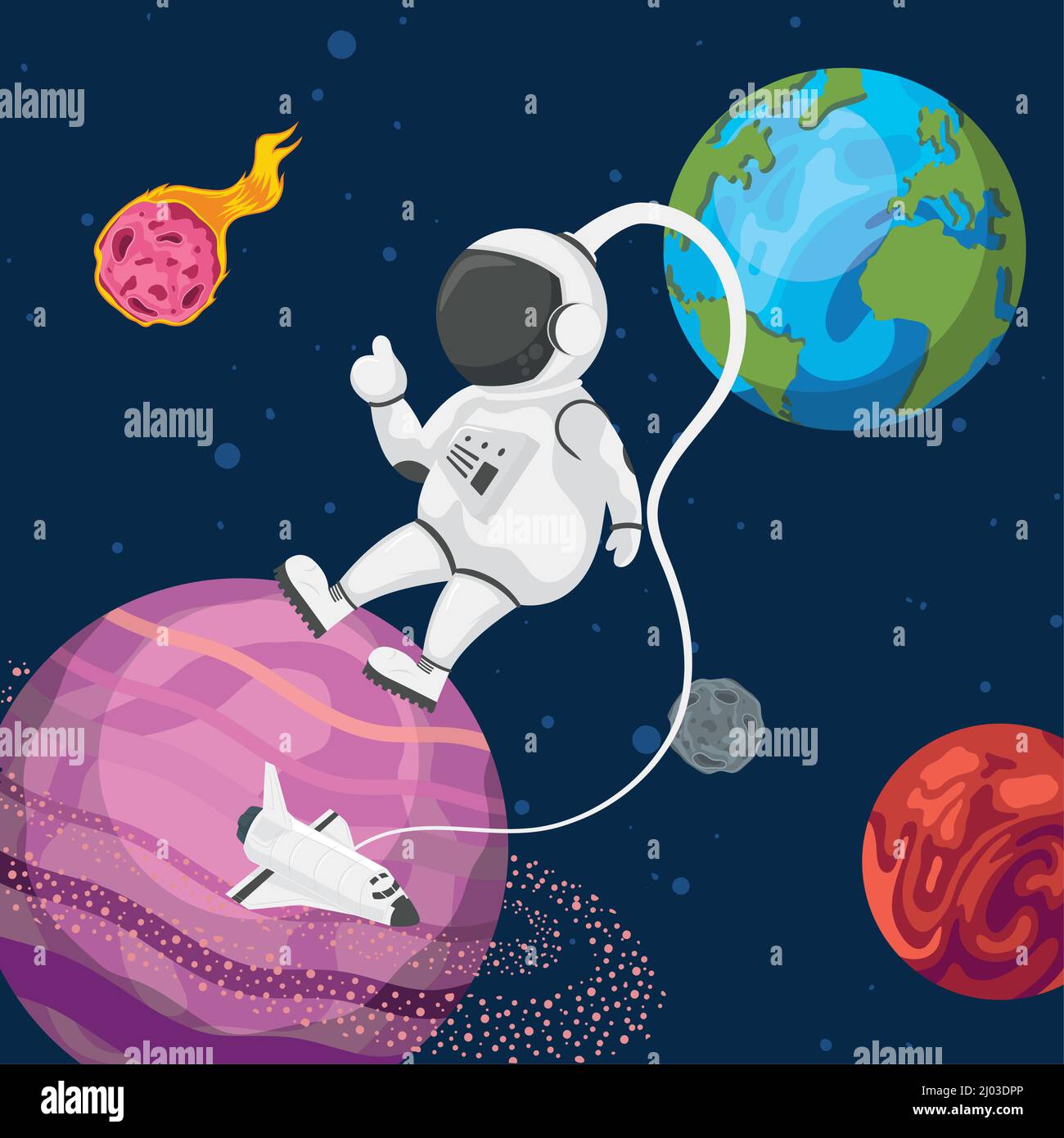 spaceman floating in the space scene Stock Vector Image & Art - Alamy