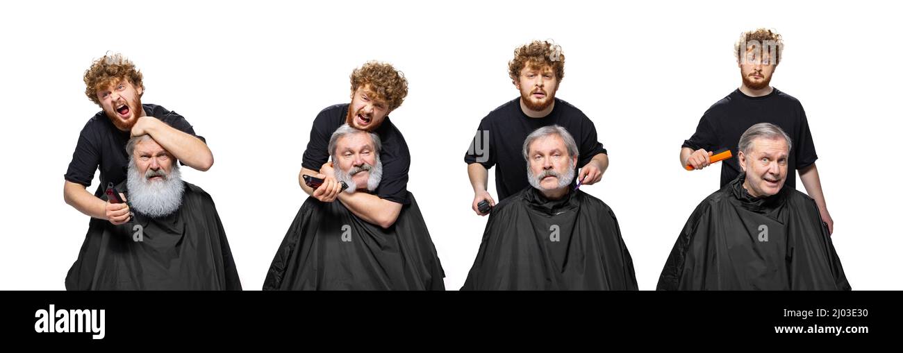 Concept barbershop face man Cut Out Stock Images & Pictures - Alamy