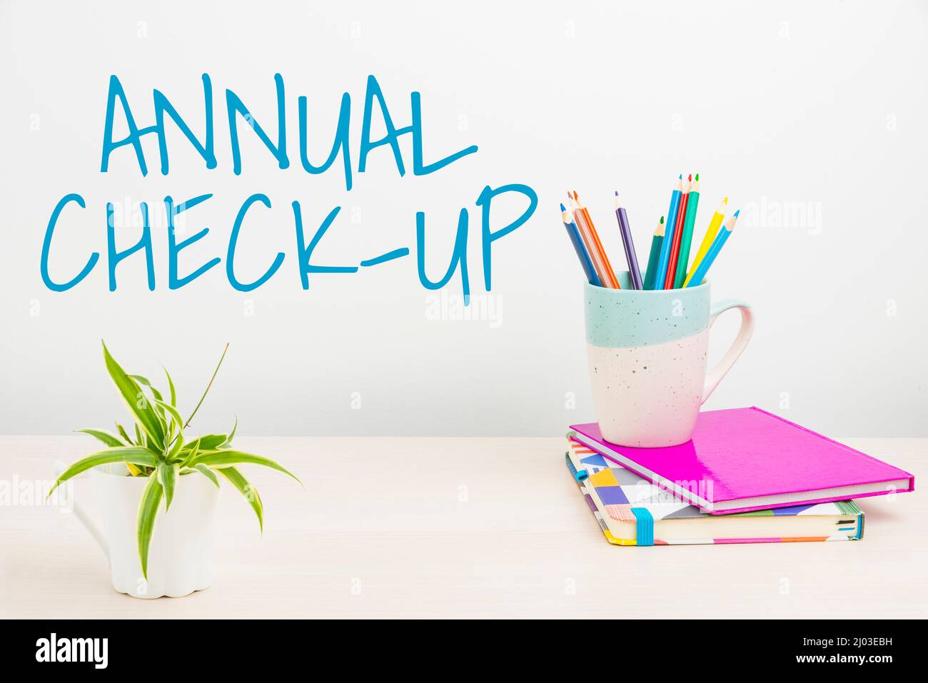 Conceptual display Annual Check Up. Business overview Yearly evaluation ...