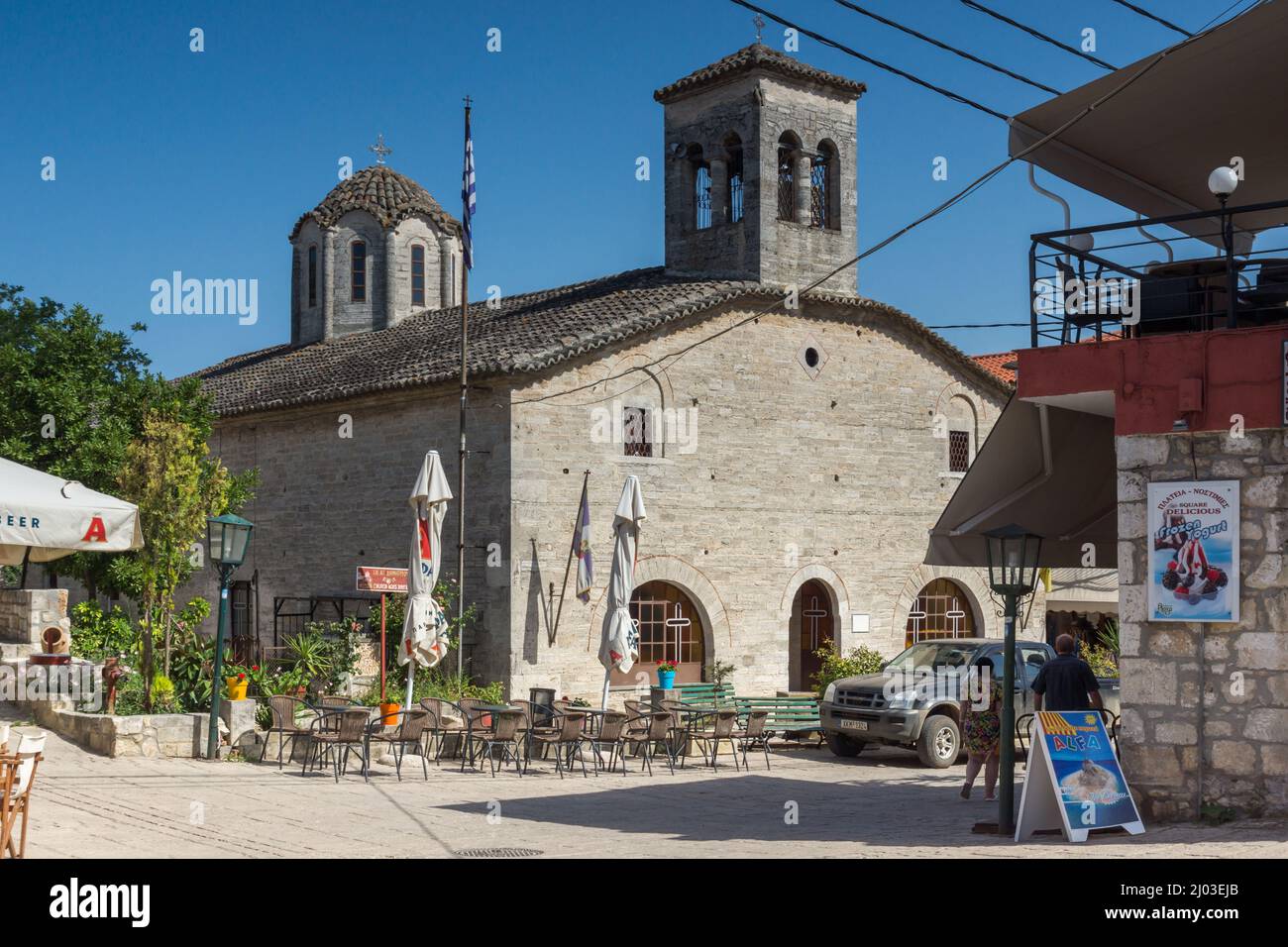 AFYTOS, KASSANDRA, GREECE - JUNE 24, 2014: Old Houses in the historical ...