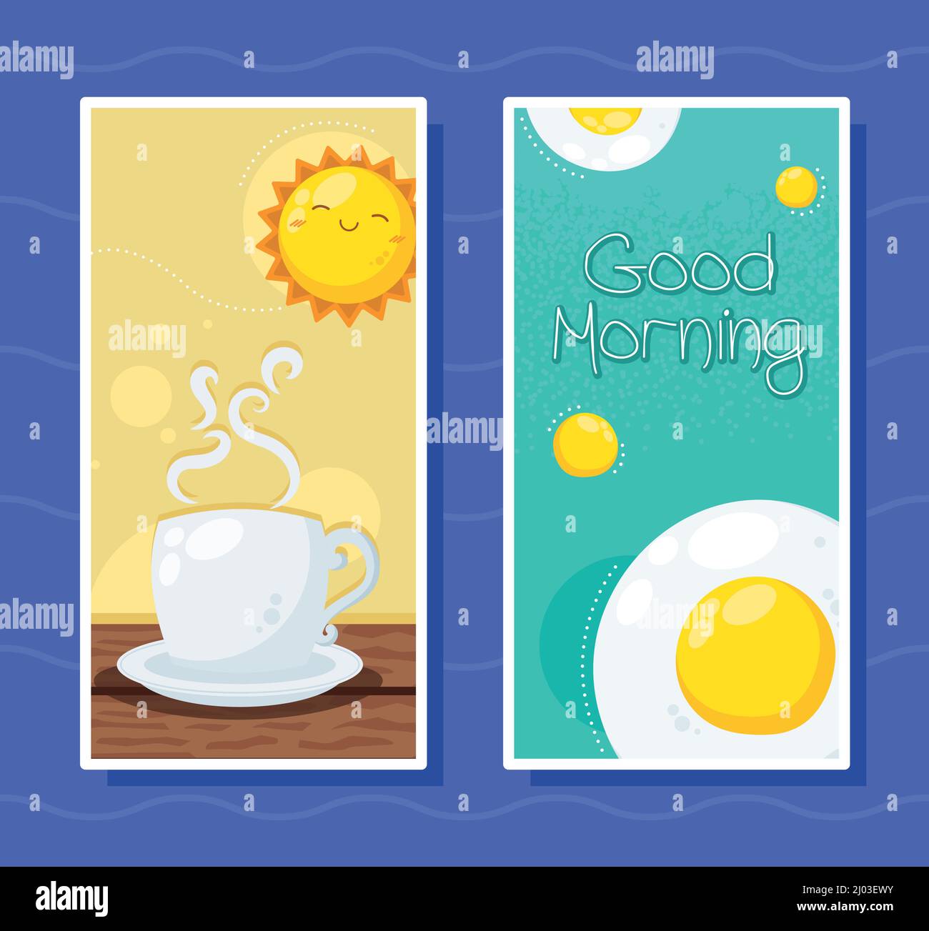 good morning postcards with breakfast Stock Vector Image & Art - Alamy