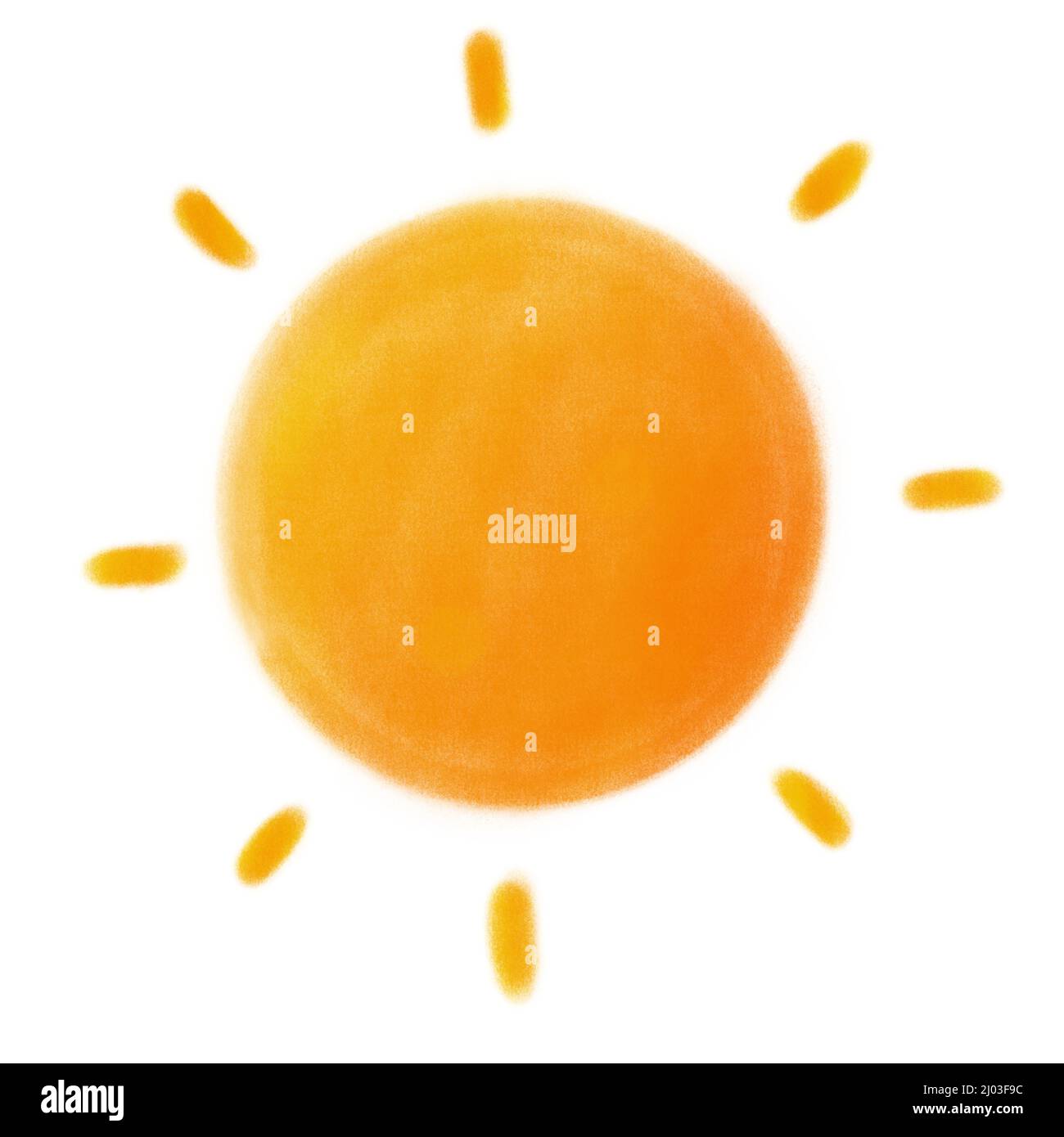 Sun drawing isolated on white background. Hand drawn doodle sun ...