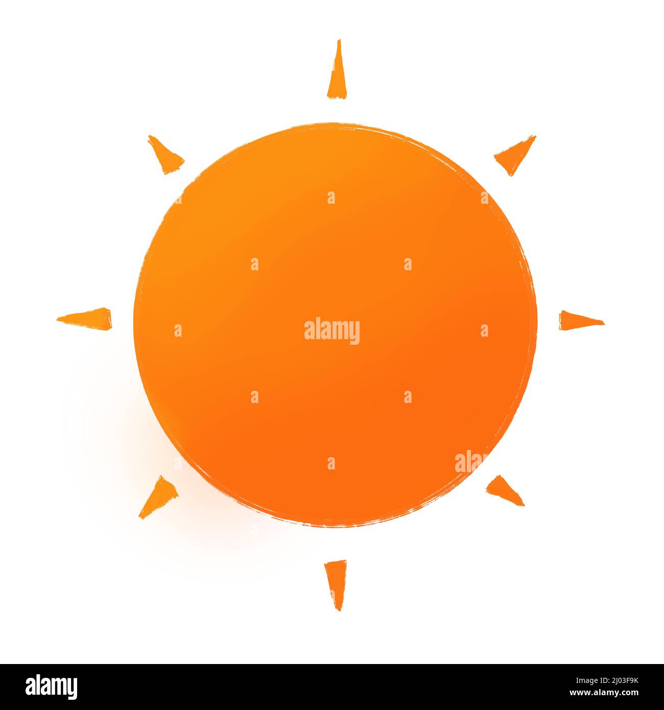 Sun painting isolated on white background. Hand drawn doodle sun ...