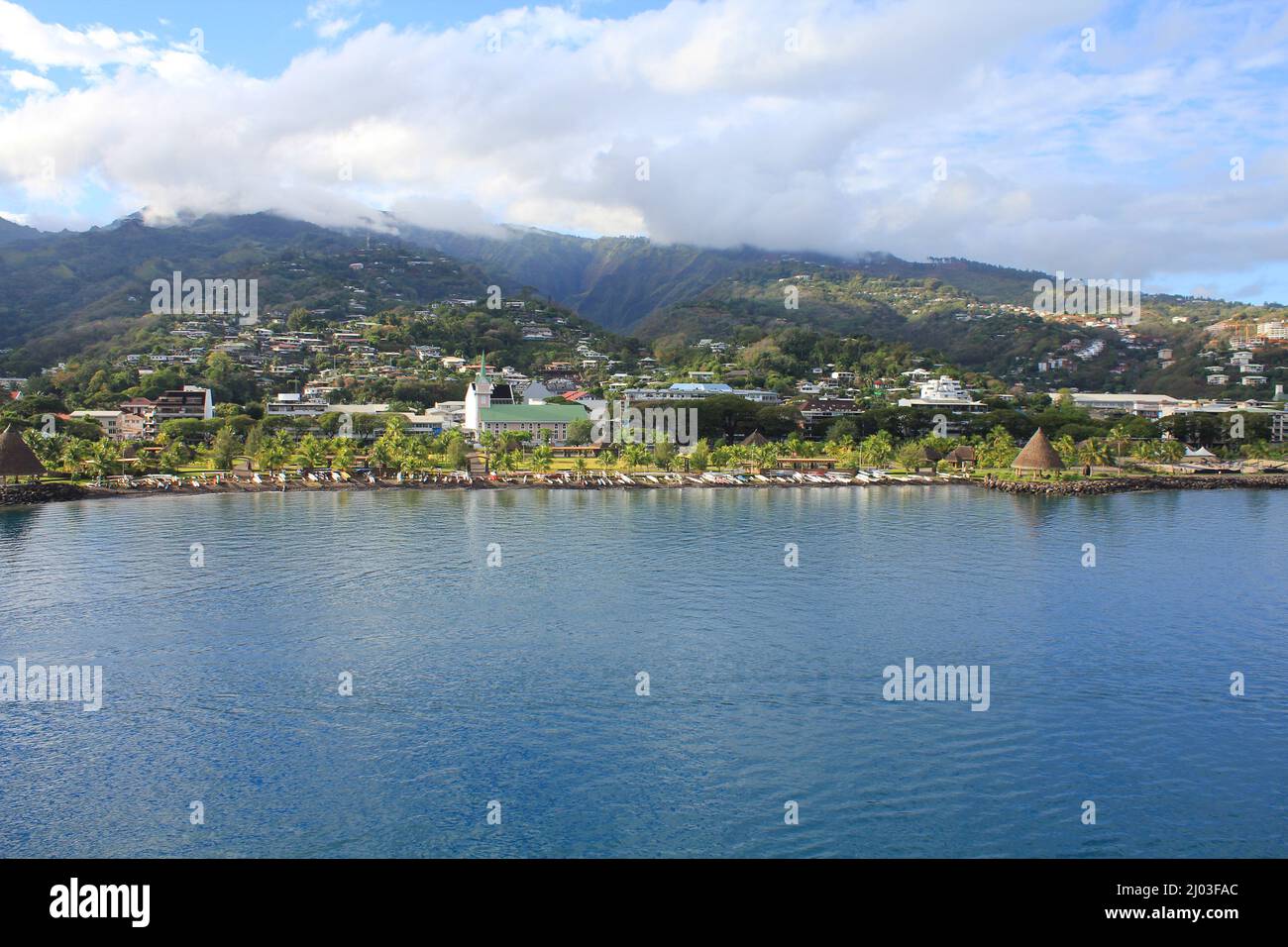 Papeete harbour on Tahiti island, French Polynesia Stock Photo - Alamy