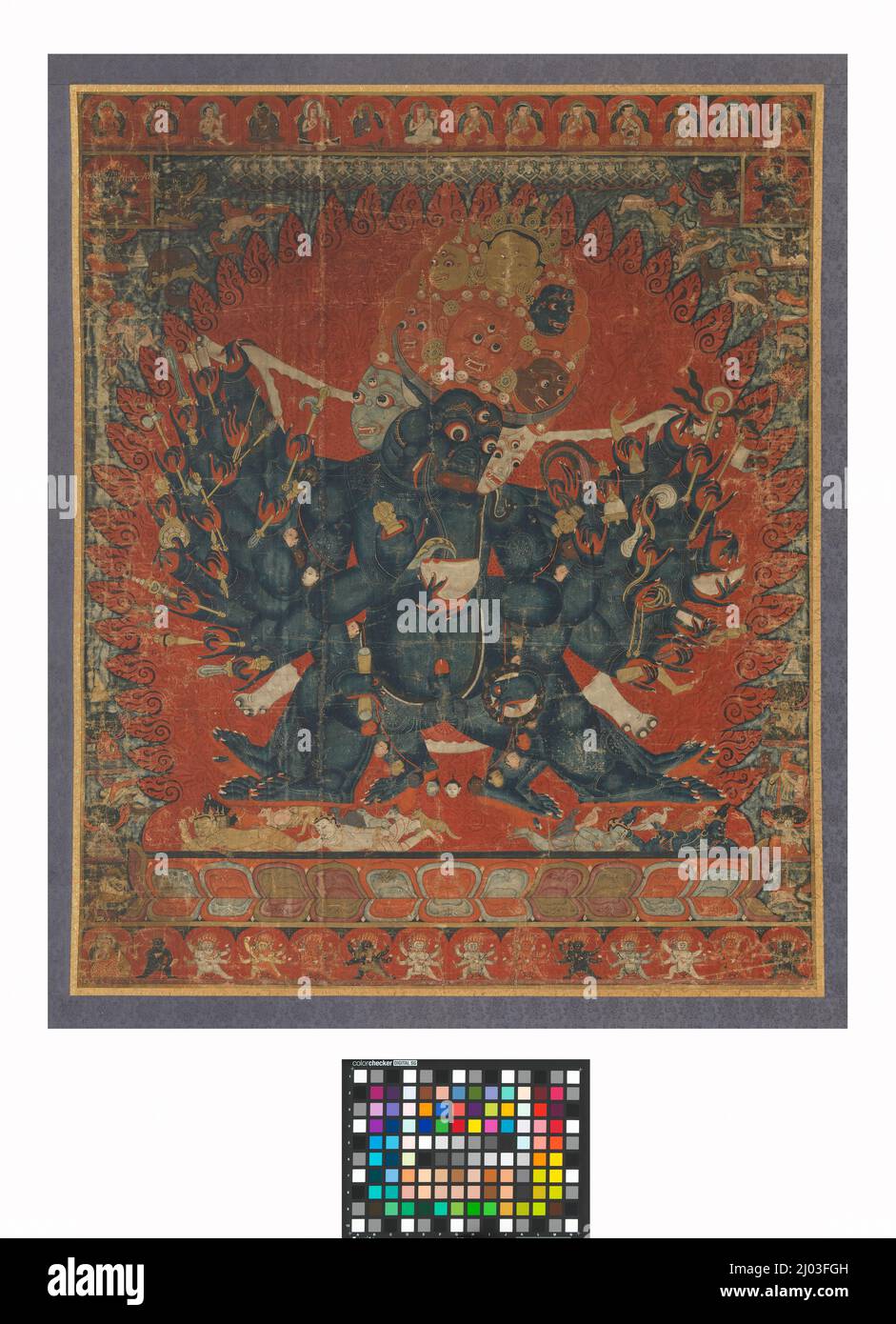 Yamantaka Vajrabhairava. Central Tibet, Tsang Valley, a Sakyapa ...