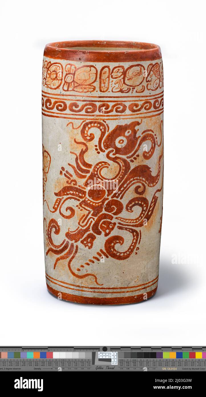 Cylinder Vessel with Water Lily Serpent. Guatemala, Northeast Petén ...