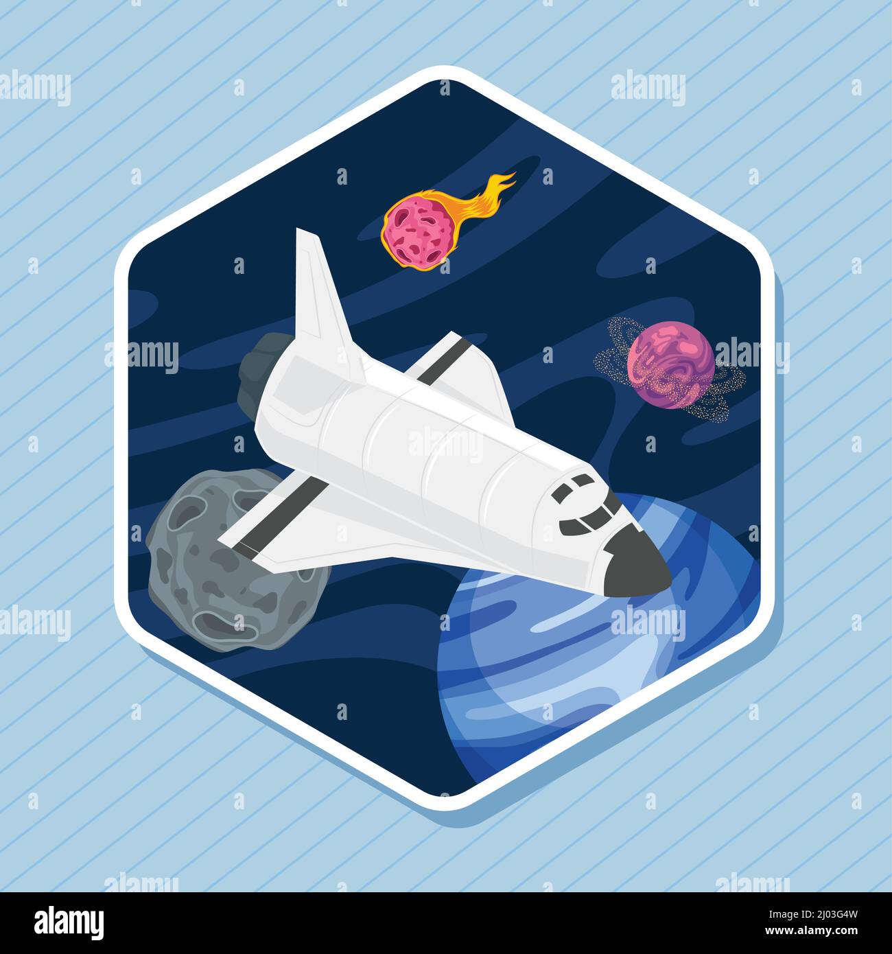 spaceship in universe scene frame Stock Vector Image & Art - Alamy
