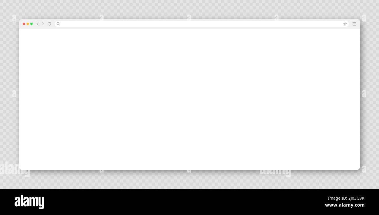 Blank web browser window with toolbar and search field. Modern website ...
