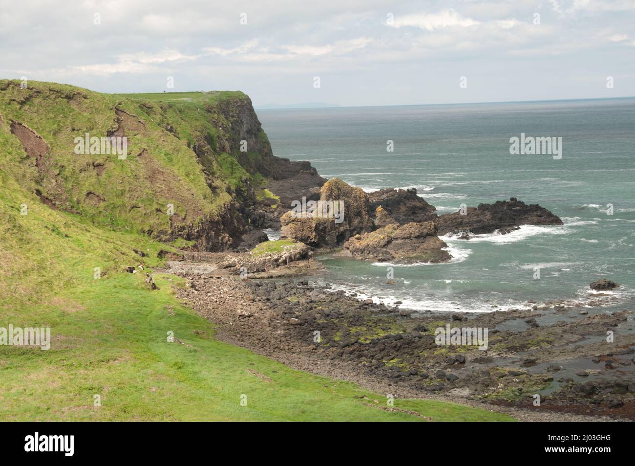 Bay at Giant's Causeway, Co Antrim, Northern Ireland, UK. The Giant's ...